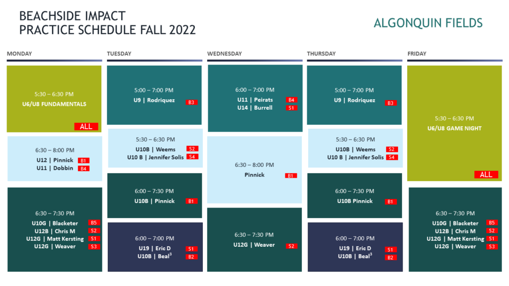 Practice Calendars – Brevard Beachside Soccer Club